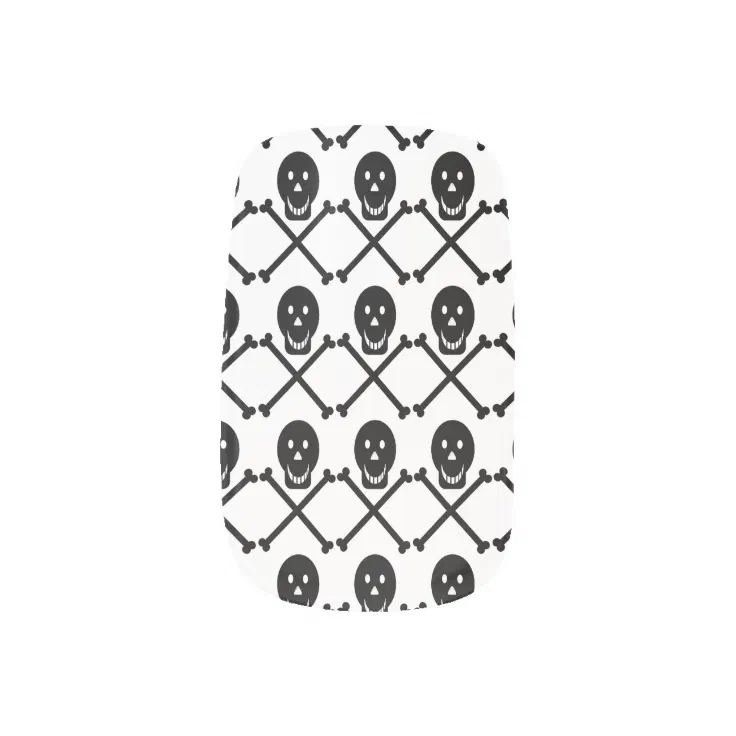 happy skulls crossbones minx nail art | Zazzle