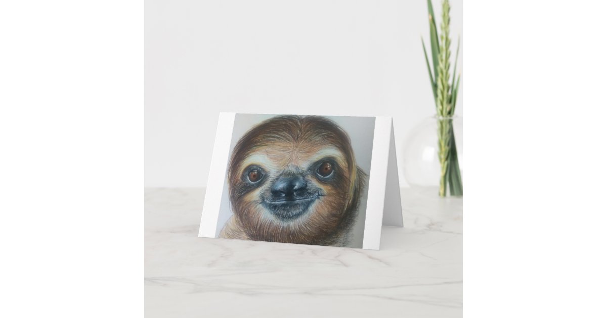HAPPY SLOTH GREETINGS CARD!sloths animal Card | Zazzle