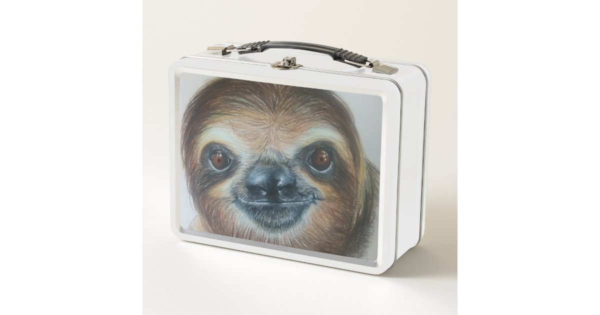 HAPPY SLOTH! METAL LUNCH BOX | Zazzle
