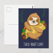Happy Sloth Taco Bout Love Valentine Postcard | Zazzle