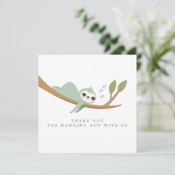 Happy Sloth Thank You Card | Zazzle