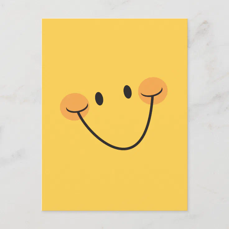 Happy smile yellow postcard | Zazzle