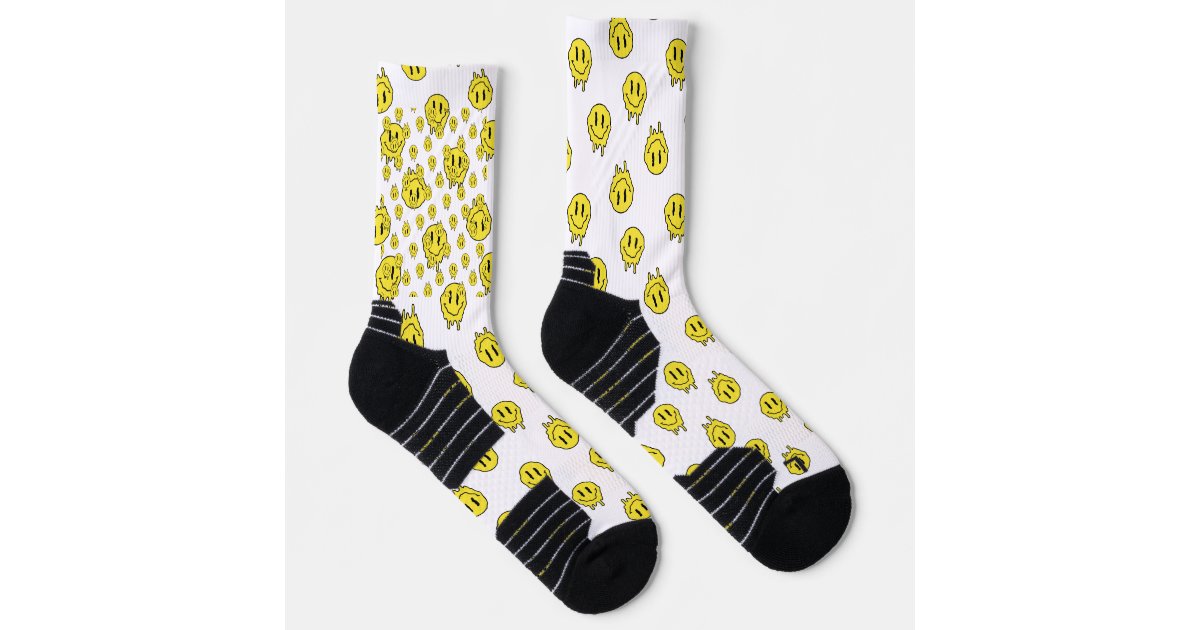 Happy smiley Faces Pattern Socks | Zazzle