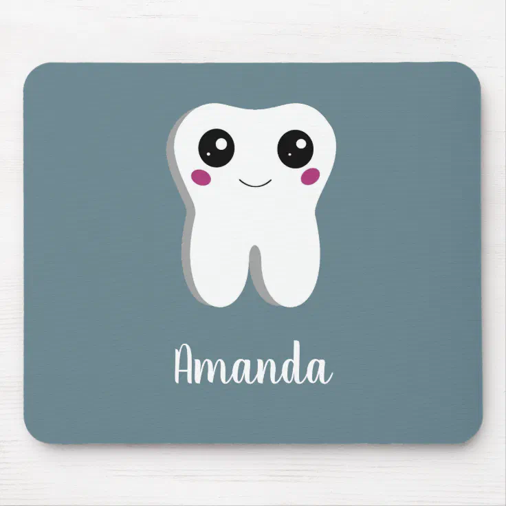 Happy Smiling Dental Tooth Cute Mouse Pad | Zazzle