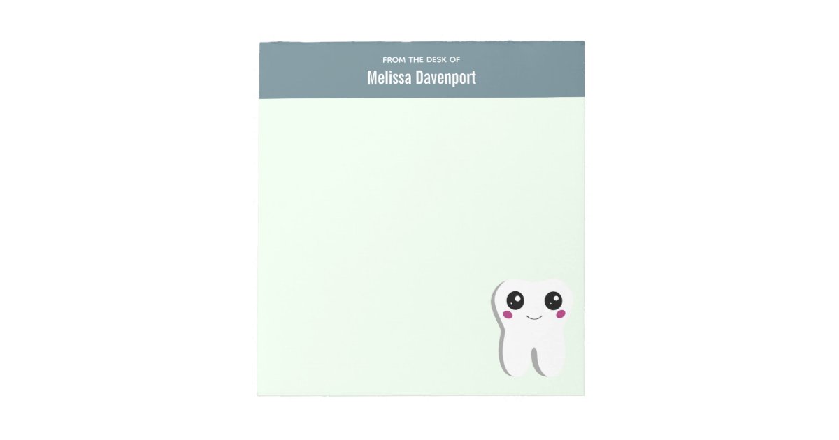 Happy Smiling Dental Tooth Cute Notepad | Zazzle