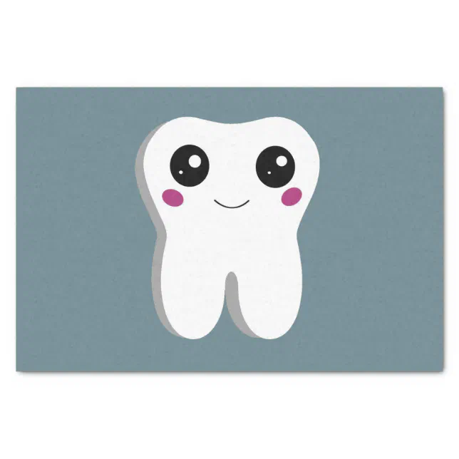Happy Smiling Dental Tooth Cute Tissue Paper | Zazzle