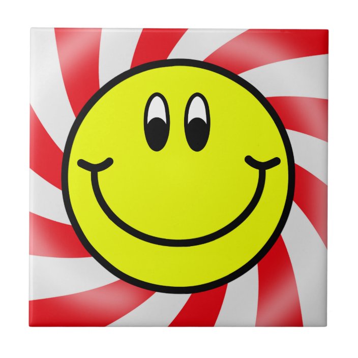 Happy Smiling Face Emoji Red Ceramic Photo Tile | Zazzle.com