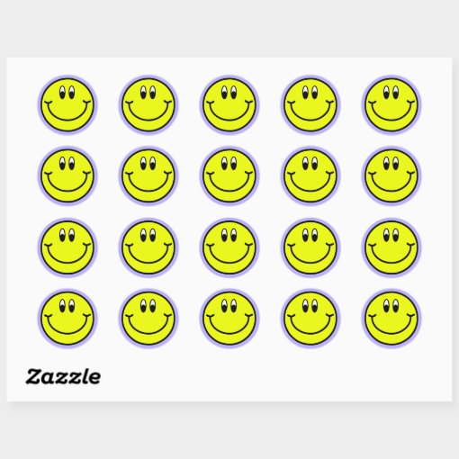 Happy Smiling Face Emoji Round Sticker | Zazzle