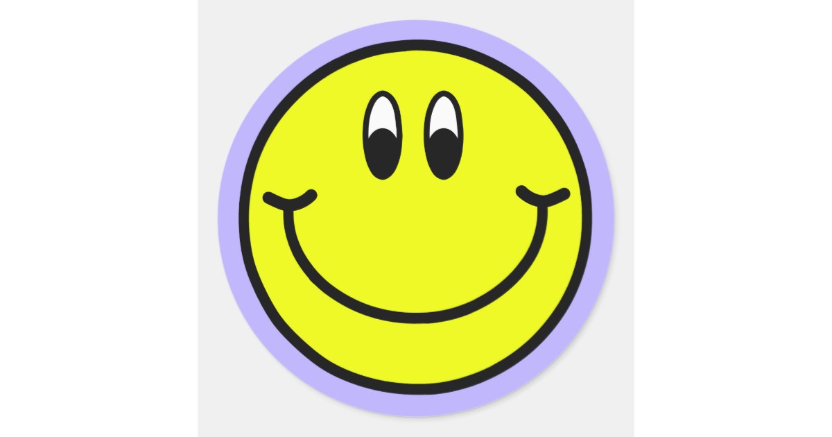 Happy Smiling Face Emoji Round Sticker | Zazzle