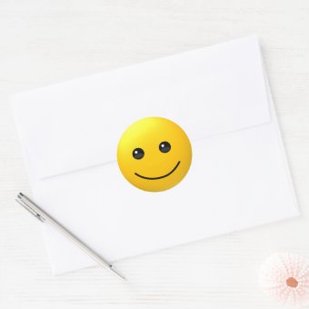 Happy Smiling funny emoji face sticker | Zazzle