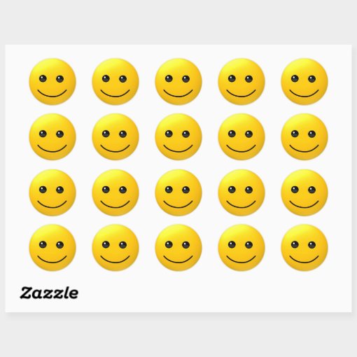 Happy Smiling funny emoji face sticker | Zazzle