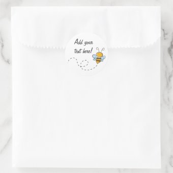 Happy Smiling Jolly Bee Classic Round Sticker | Zazzle