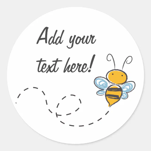 Happy Smiling Jolly Bee Classic Round Sticker | Zazzle