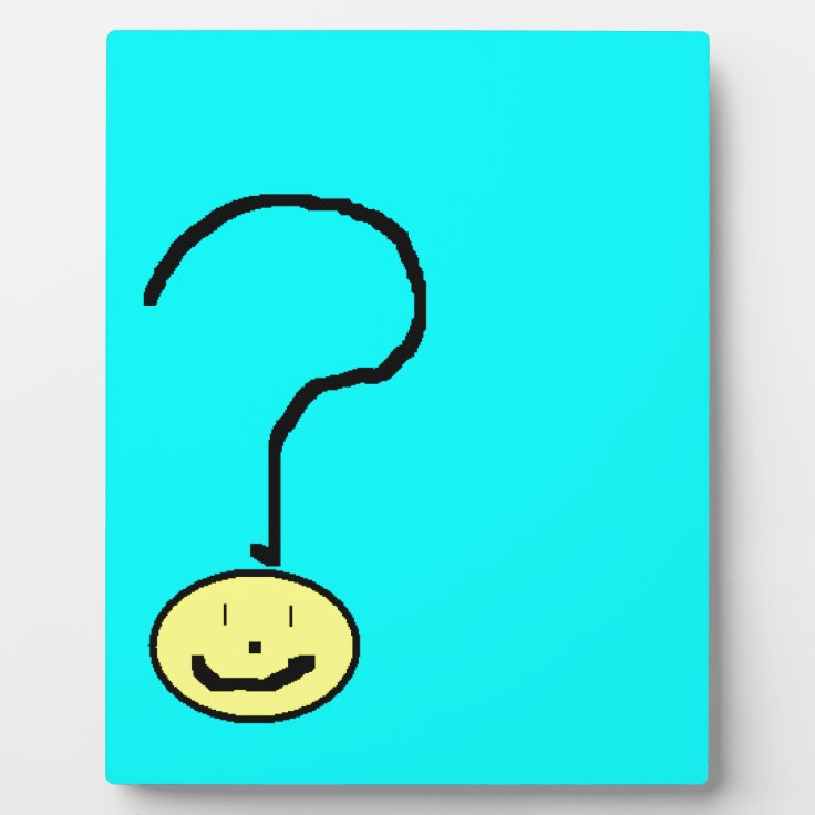 Happy Smiling Question Mark Emoji, Kids Art Plaque | Zazzle