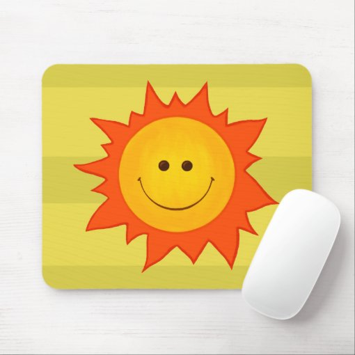 Happy Smiling Sun Mouse Pad | Zazzle