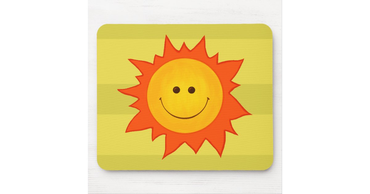 Happy Smiling Sun Mouse Pad | Zazzle