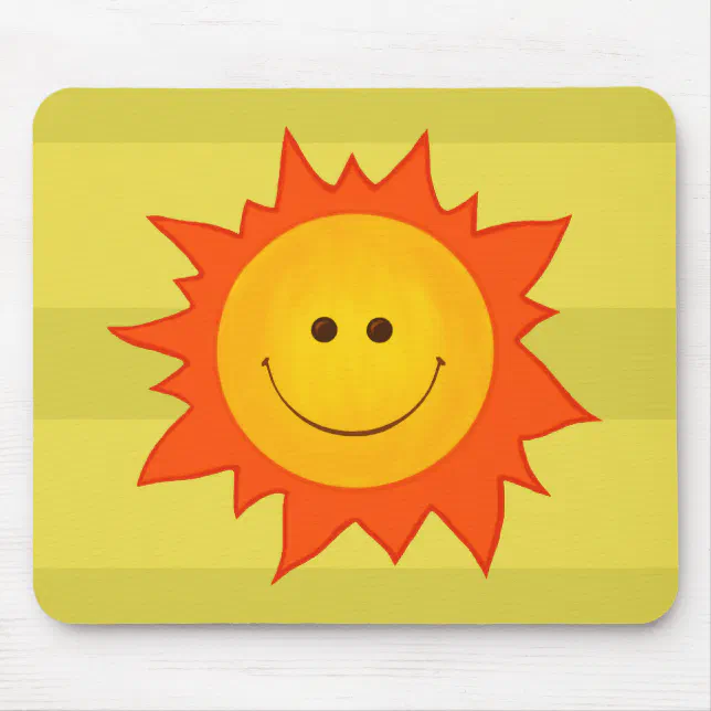 Happy Smiling Sun Mouse Pad | Zazzle