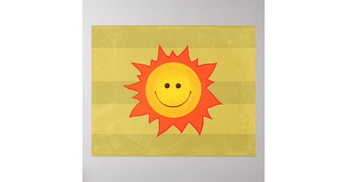 Happy Smiling Sun Poster | Zazzle