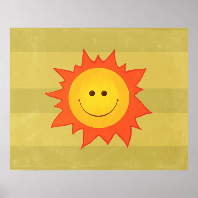 Happy Smiling Sun Poster | Zazzle
