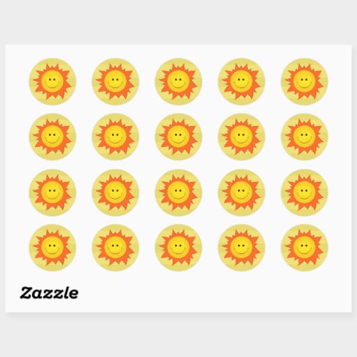 Happy Smiling Sun sticker | Zazzle