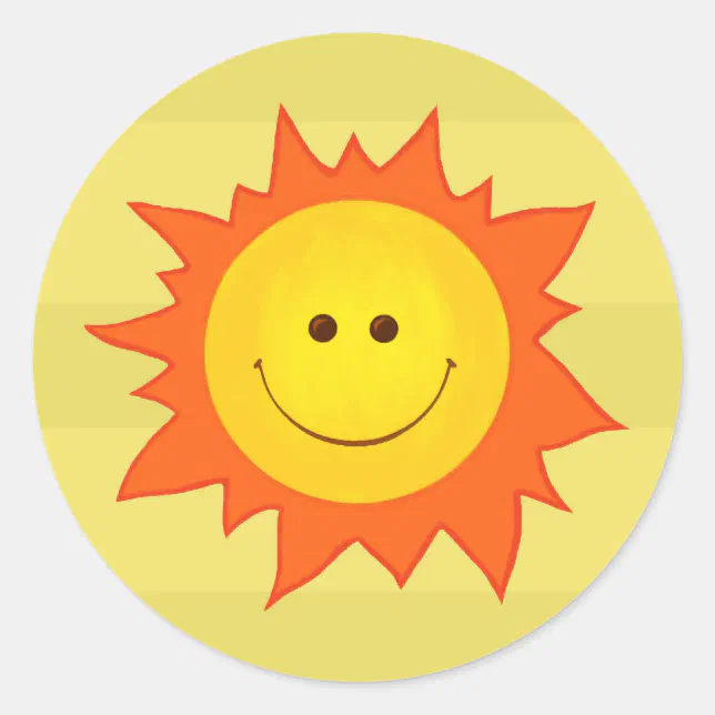 Happy Smiling Sun sticker | Zazzle