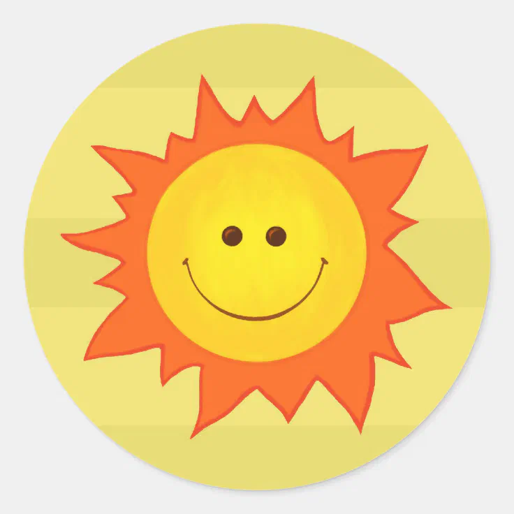 Happy Smiling Sun sticker | Zazzle