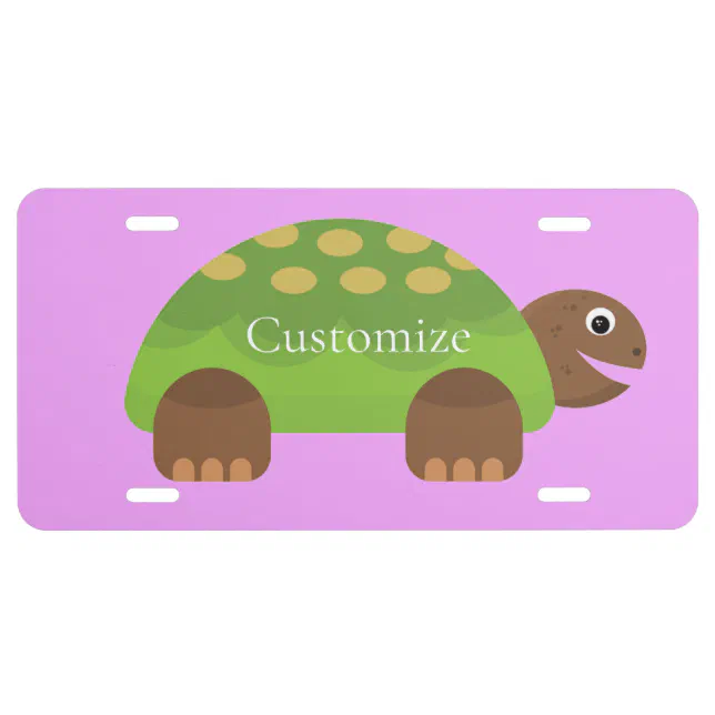 Happy Smiling Turtle Thunder_Cove License Plate | Zazzle
