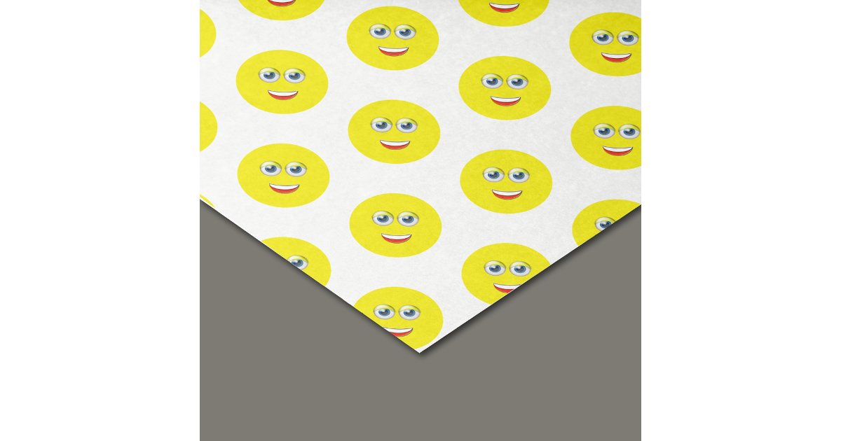 Happy Smiling Yellow Emoji Pattern Tissue Paper | Zazzle