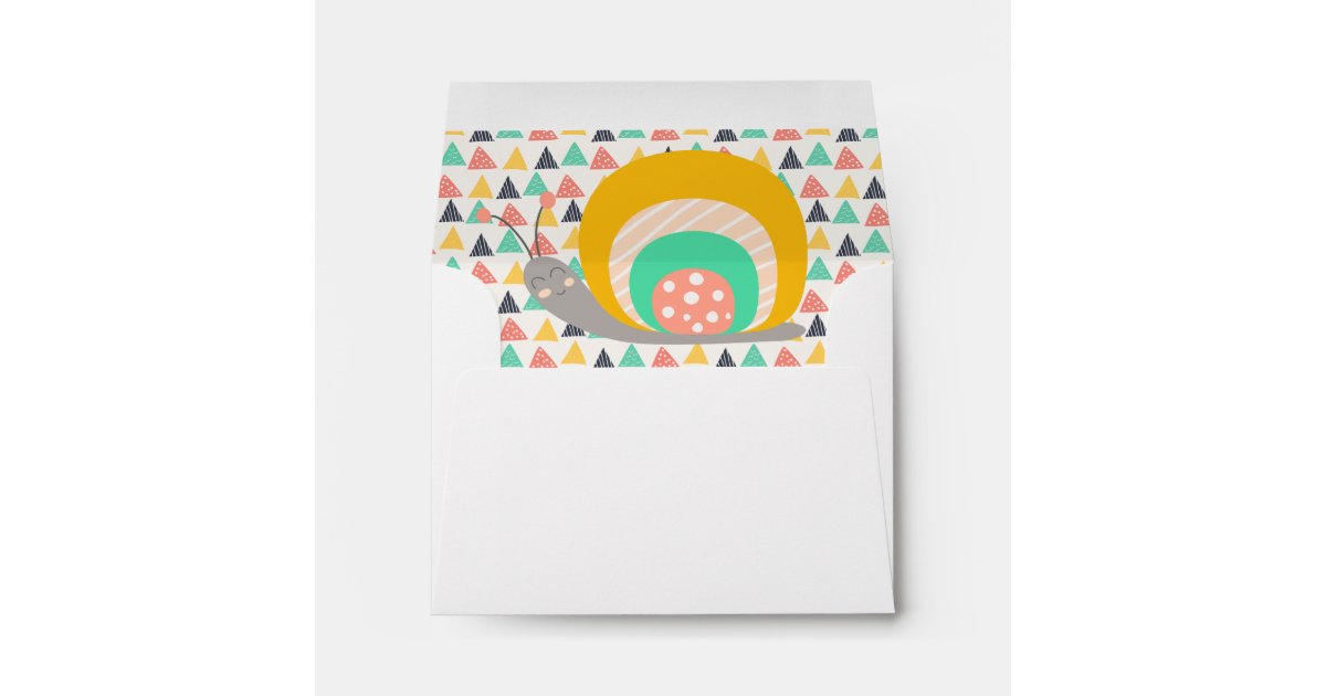 Happy Snail on Triangles Envelope | Zazzle