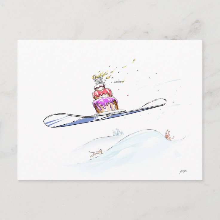 Happy Snowboarding Birthday Postcard | Zazzle
