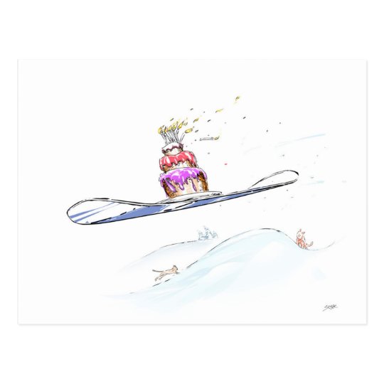 Happy Snowboarding Birthday Postcard | Zazzle.com