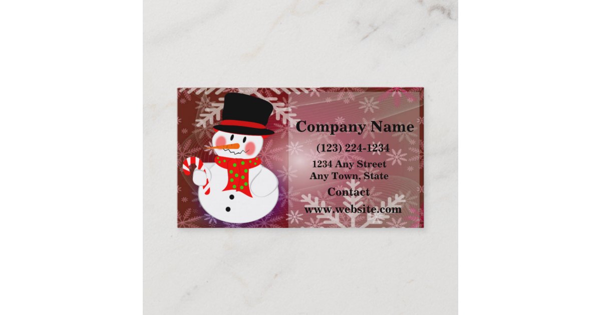 Happy Snowman Business Card | Zazzle