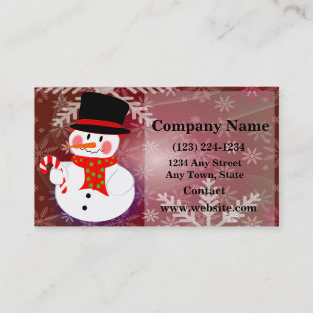 Happy Snowman Business Card | Zazzle