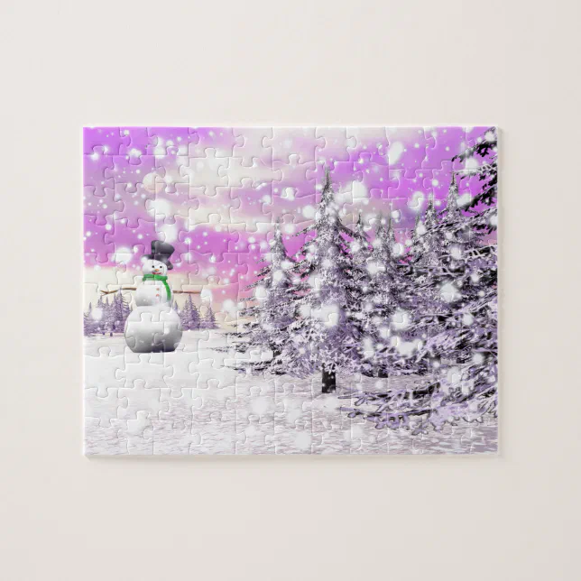 Happy snowman for Christmas Jigsaw Puzzle | Zazzle