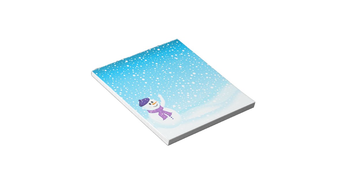 Happy Snowman Winter Notepad | Zazzle