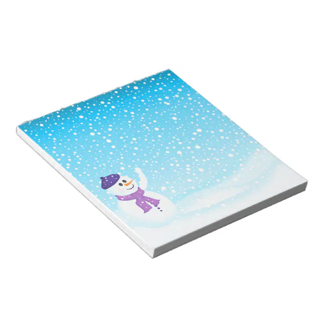 Happy Snowman Winter Notepad | Zazzle