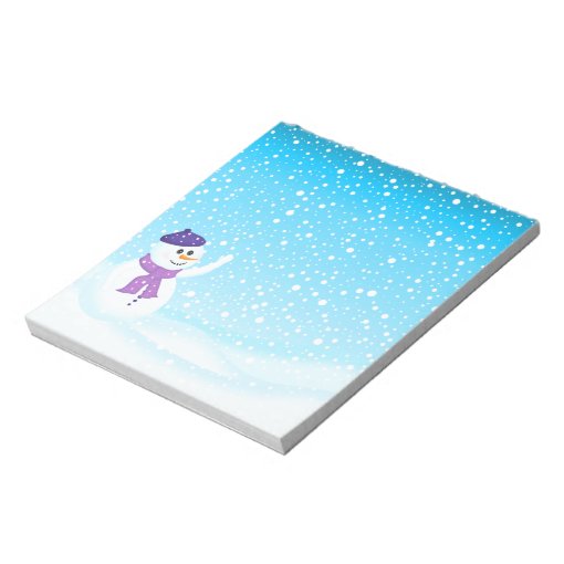 Happy Snowman Winter Notepad | Zazzle