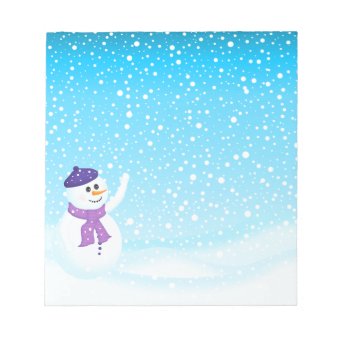 Happy Snowman Winter Notepad | Zazzle