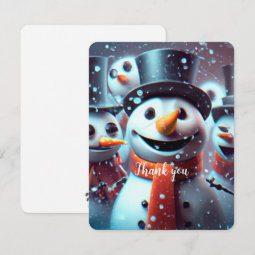 Happy Snowmen Thank You Card | Zazzle