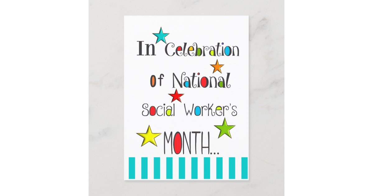 Happy Social Worker's Month Appreciation Postcard | Zazzle