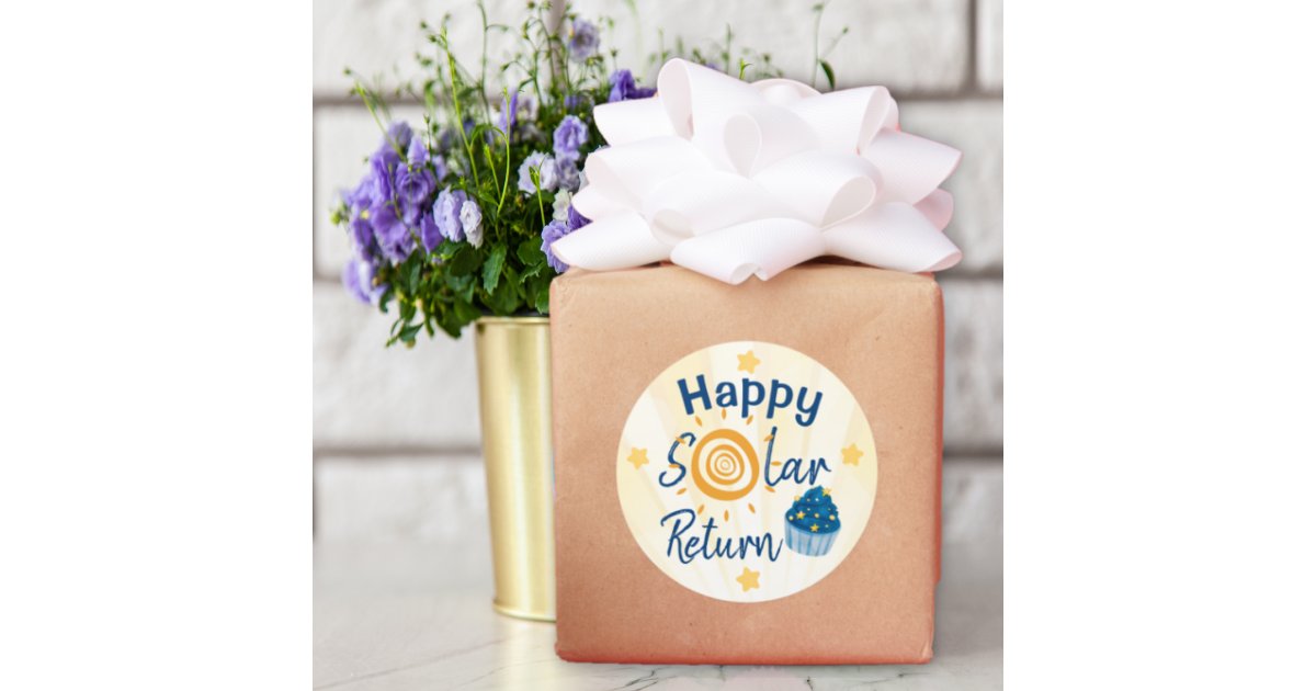 Happy Solar Return Astrology Birthday Classic Round Sticker | Zazzle
