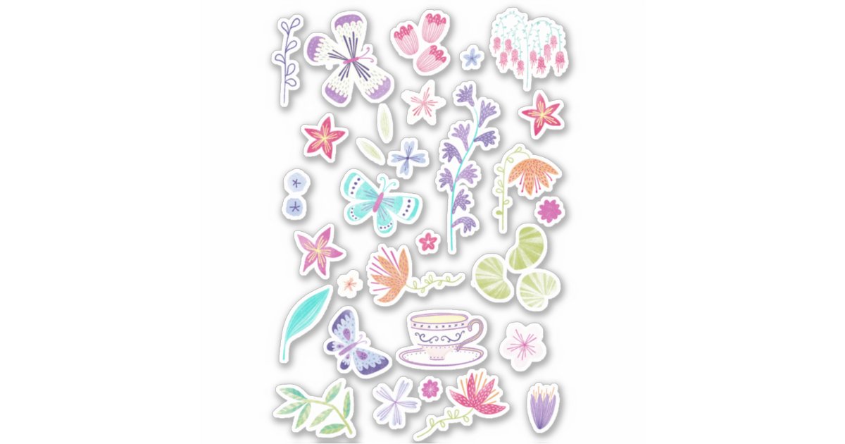 Happy Spring Painted Sticker | Zazzle