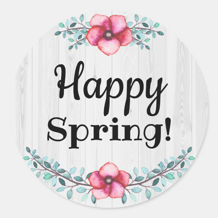Happy Spring round sticker | Zazzle