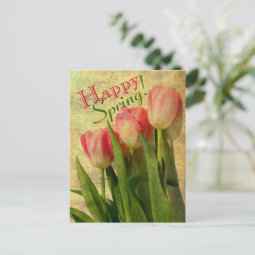 Happy Spring Tulips Postcards | Zazzle