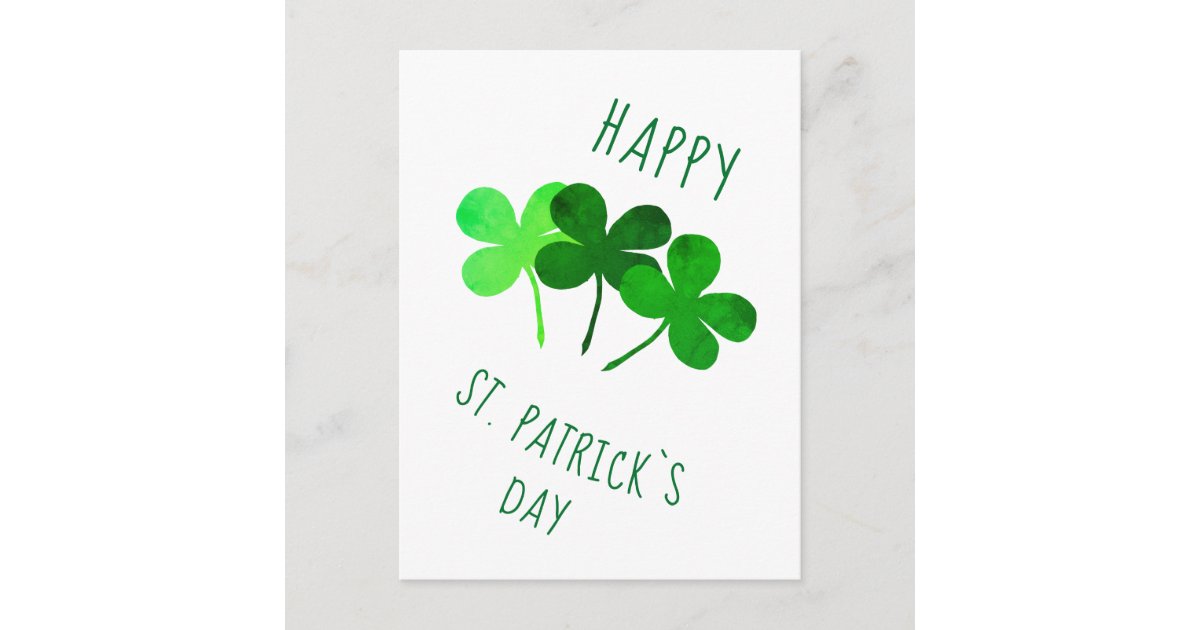 Happy St. Patrick`s day Green Shamrocks Postcard | Zazzle