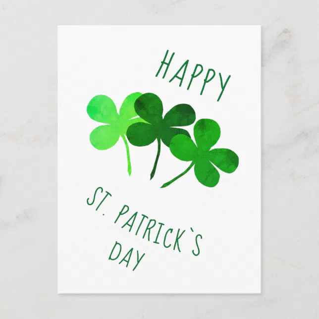 Happy St. Patrick`s day Green Shamrocks Postcard | Zazzle