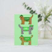 Happy St Patrick's Day Cartoon Dogs Postcard | Zazzle