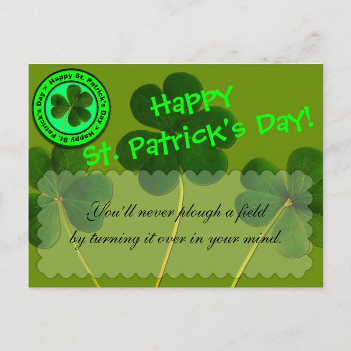 Happy St. Patrick's Day Greeting Wishes Postcard | Zazzle.com