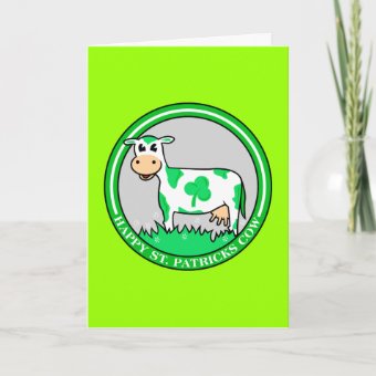 Happy St. Patrick's Day Shamrock Cow Card | Zazzle