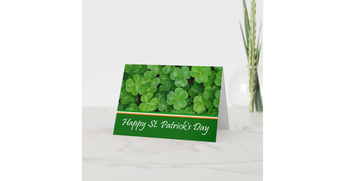 Happy St. Patrick's Day Shamrocks Card | Zazzle
